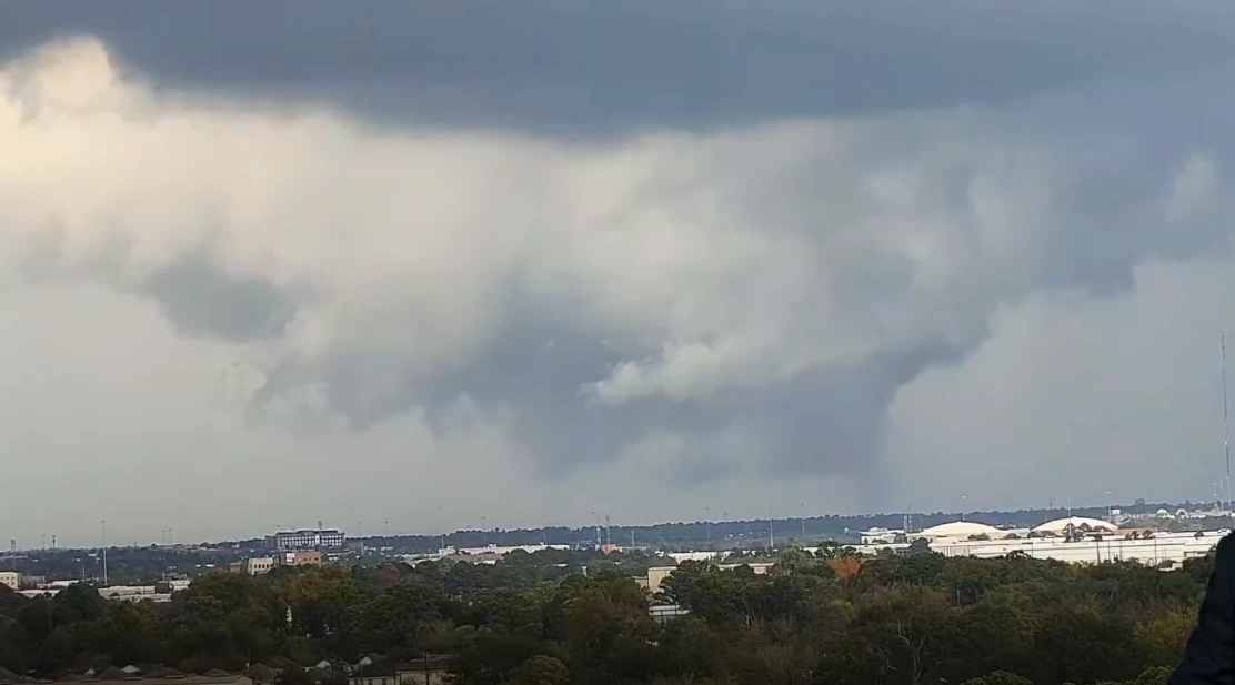 Tornado just went through northwest portions of Houston Texas, tree and ...
