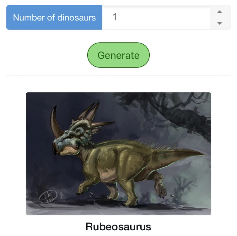 Using a randomized dinosaur generator until it lands on a dinosaur that ...