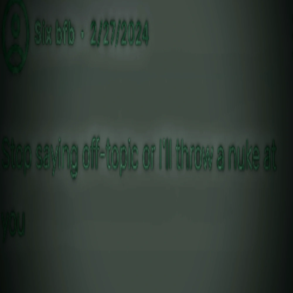 Should I like stop saying off-topic before she throws a nuke at me ...