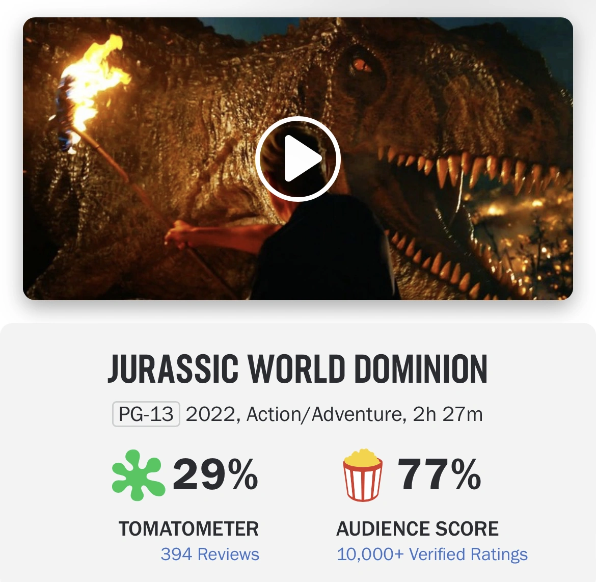 Dominion is still the highest rated dinosaur movie of the decade! | Fandom