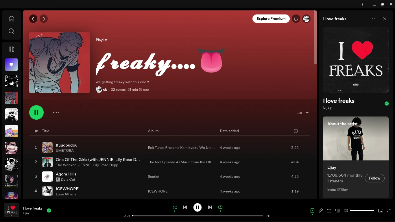 i listen to freaky playlist everyda | Fandom