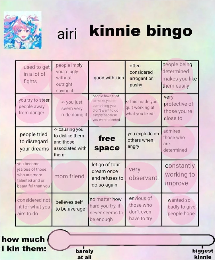 Doing more kinnie bingos | Fandom
