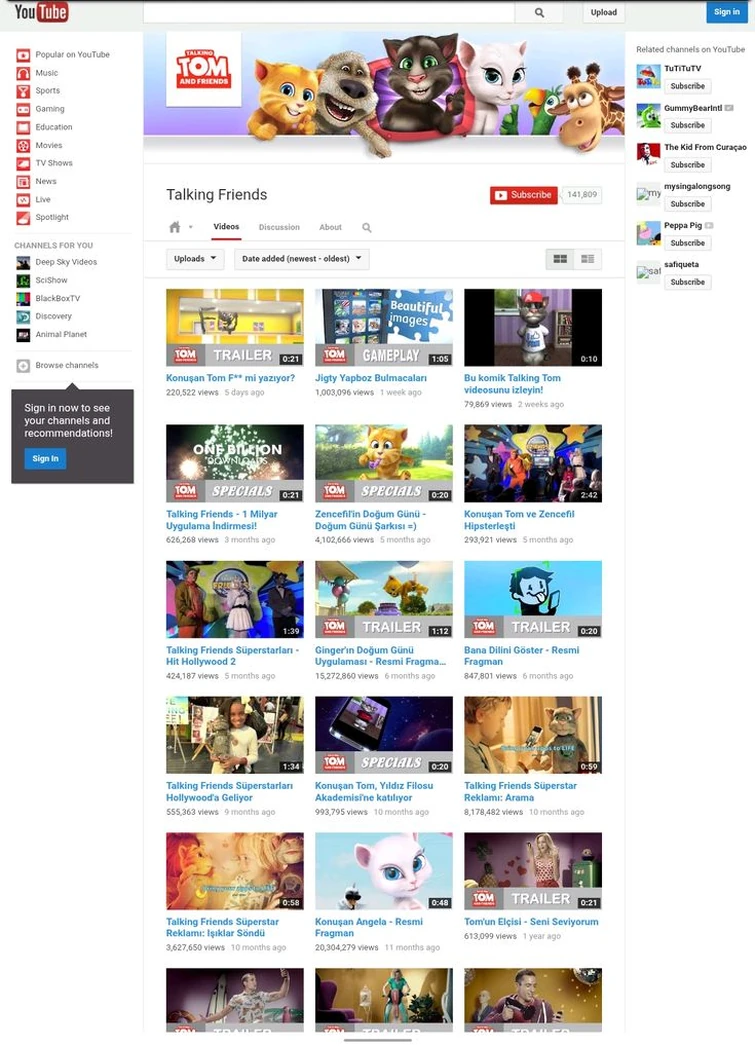 Talking Friends YouTube Channel (Old Version) | Fandom