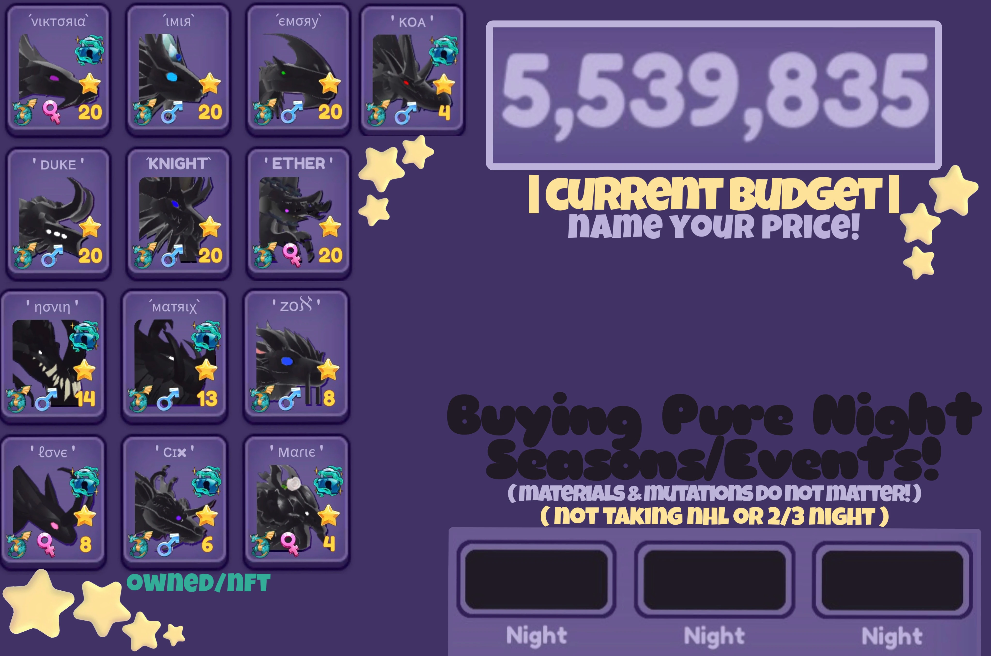 Buying Pure Night Seasons/Events | Fandom