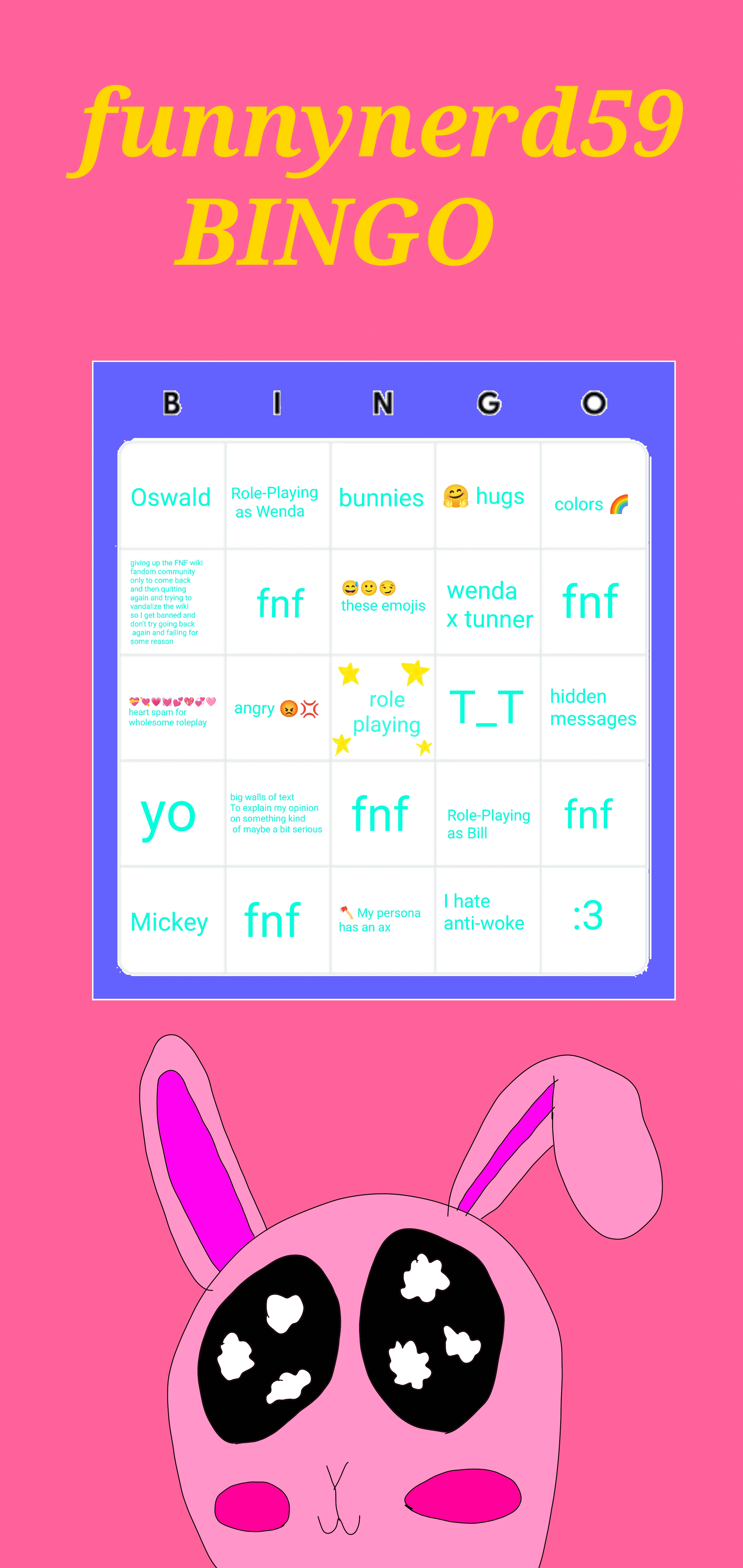 Funnynerd59 bingo | Fandom