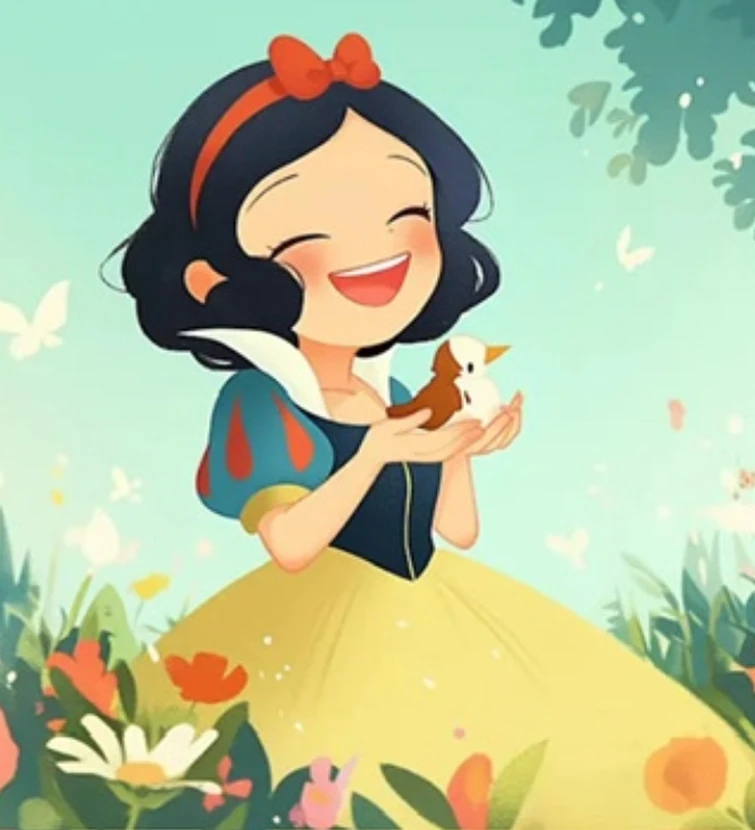 Snow White with a bird | Fandom