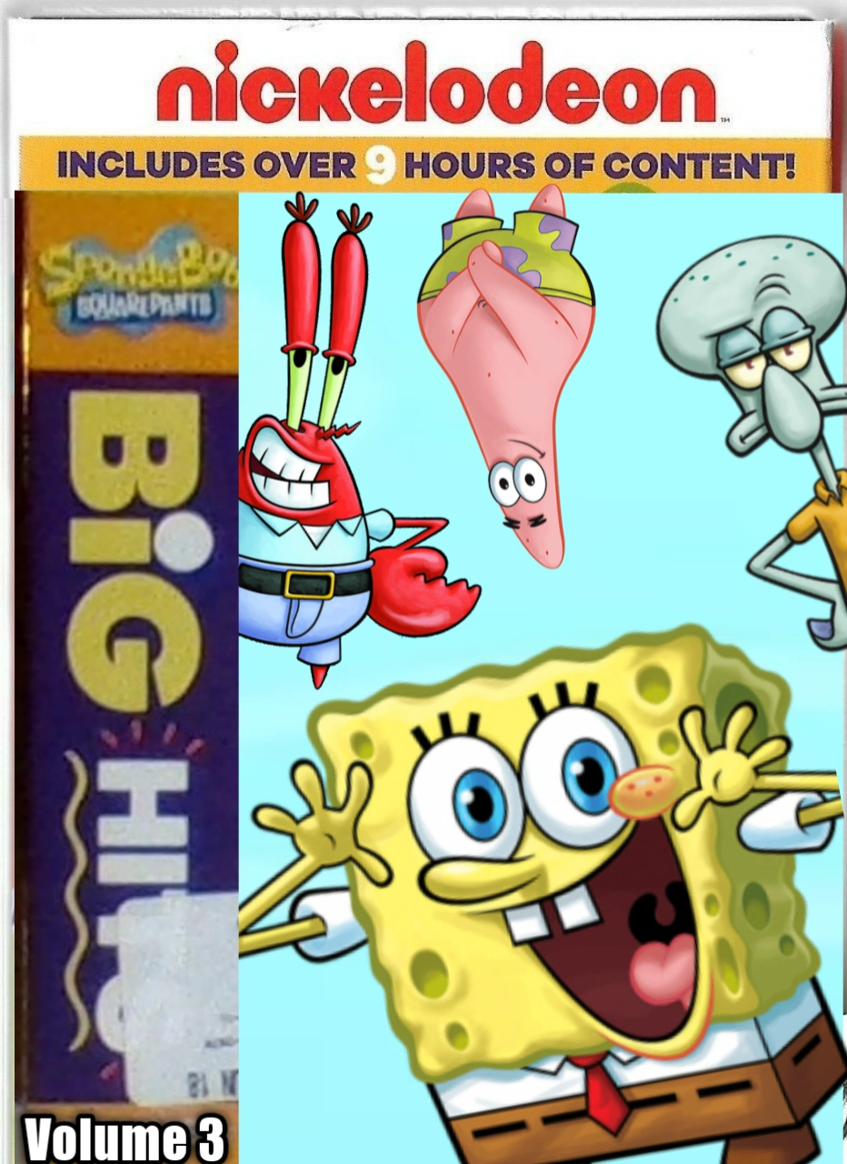 Fanmade Spongebob Big Hits Volume 3 (DVD) cover | Fandom