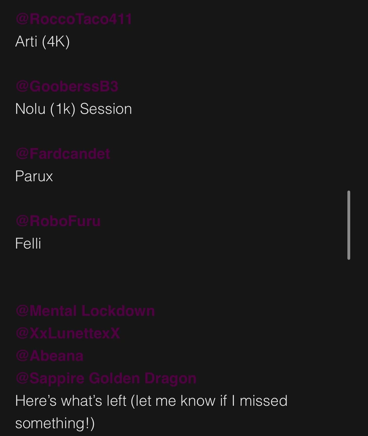 UPDATED LISTT :D | Fandom