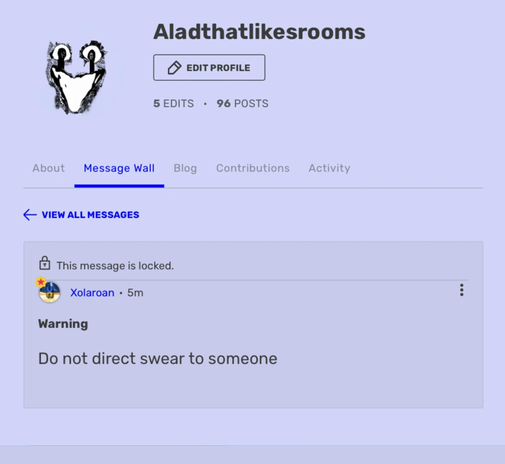 i got a warning for direct swearing | Fandom