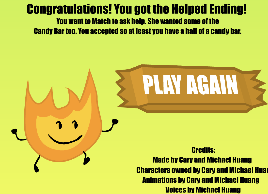 Ending | Firey's Candy Bar Adventure Wiki | Fandom