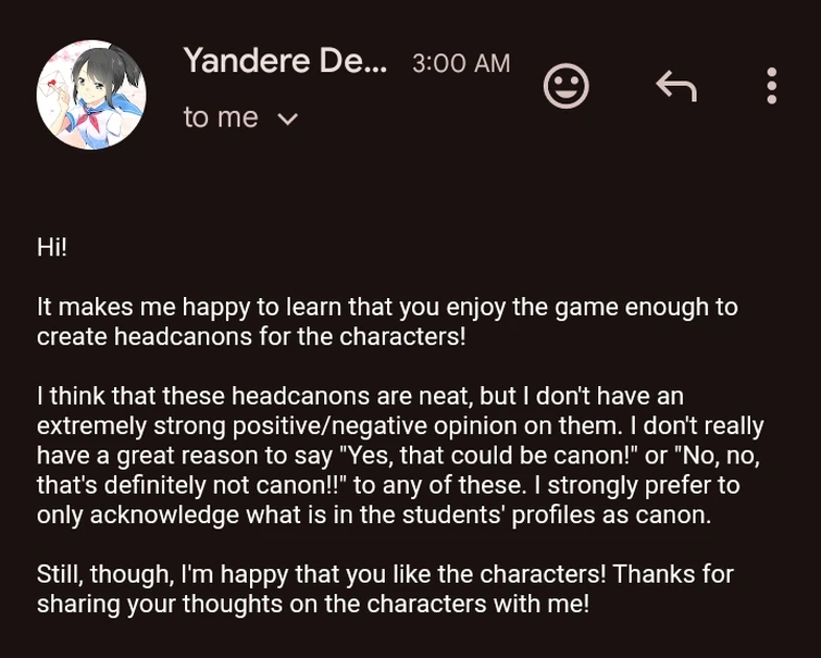 I showed yanderedev my Headcanons! | Fandom
