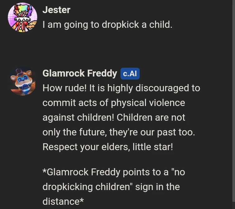 Different FNAF character's reactions to me saying I will dropkick a ...