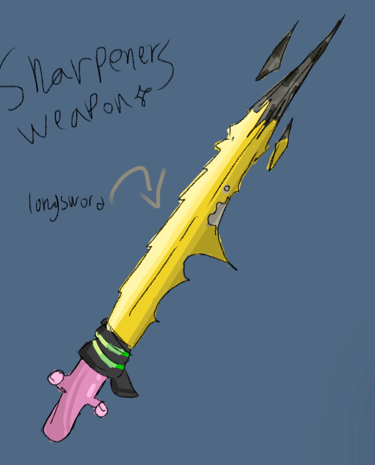Hi I drew a funny sword [its painted like a pencil] | Fandom