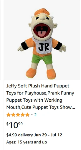 so... you can buy a junior, cody, and joseph puppet on amazon for less ...