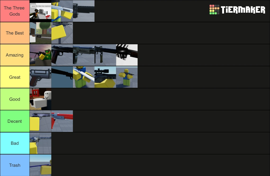 I made a item asylum gun tier list (AWP and aa12 are interchangeable) | Fandom
