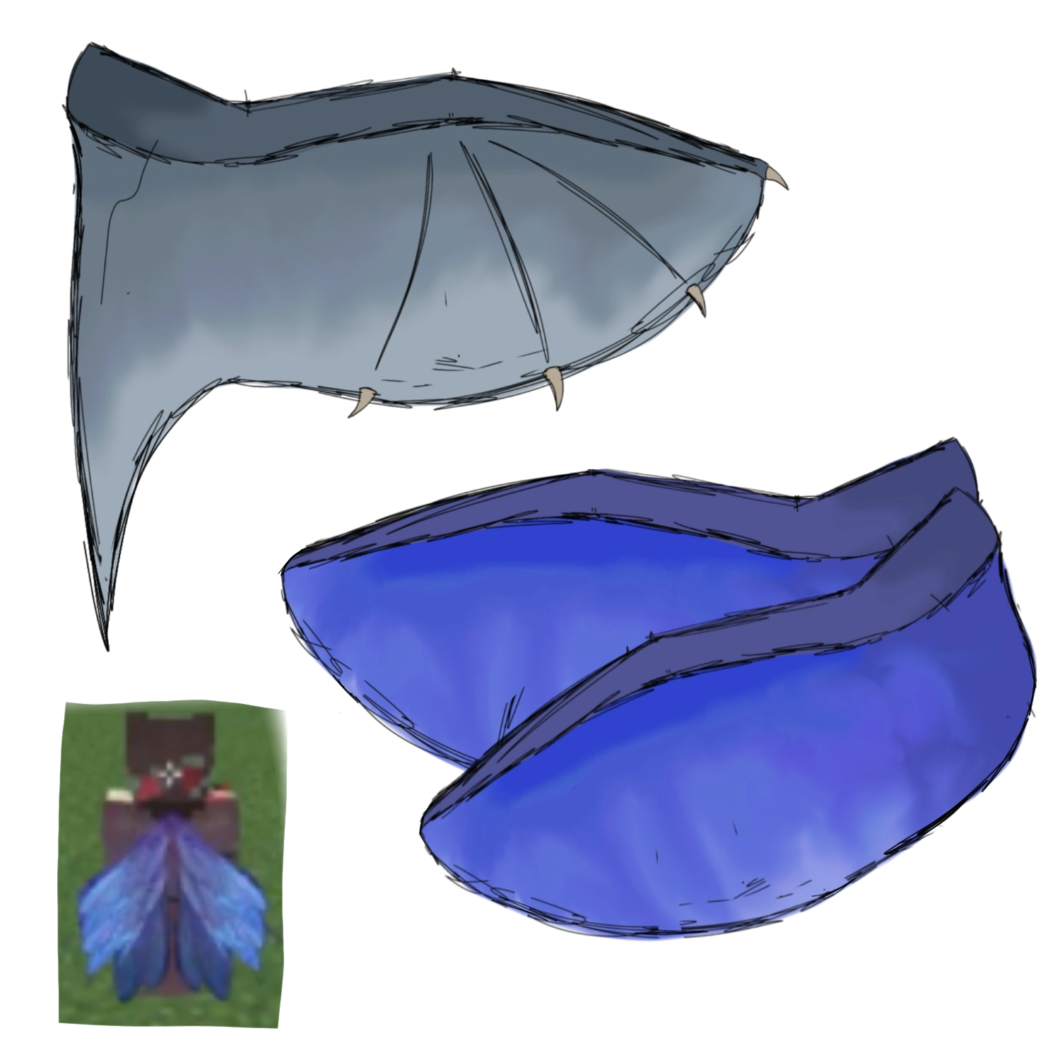 sketchy elytra hc designs while i figure out how to draw anatomy | Fandom