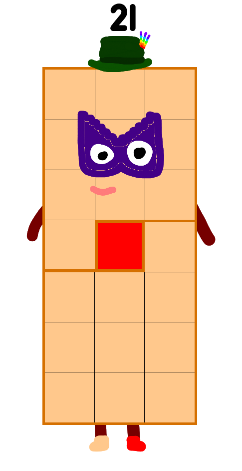 What is missing on my redraw of Numberblocks 21? | Fandom