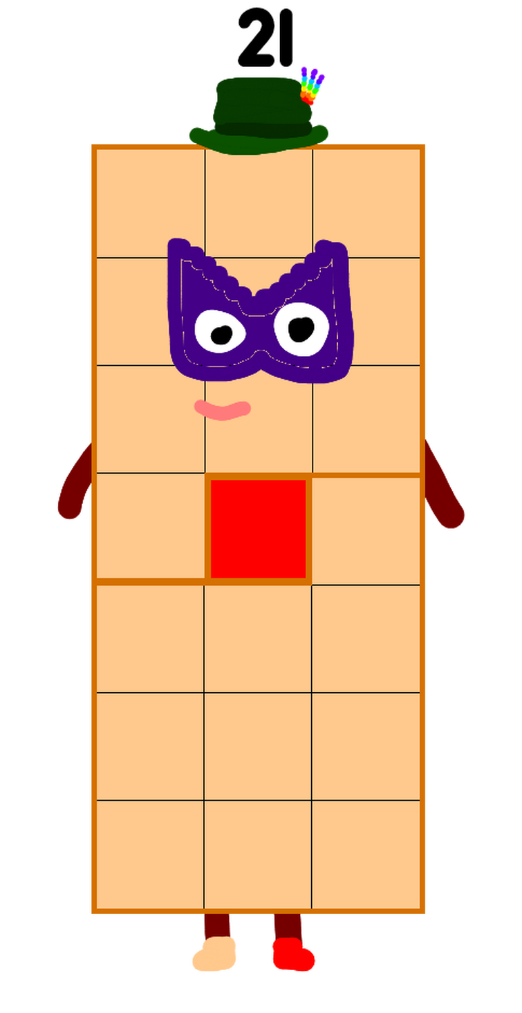 What is missing on my redraw of Numberblocks 21? | Fandom