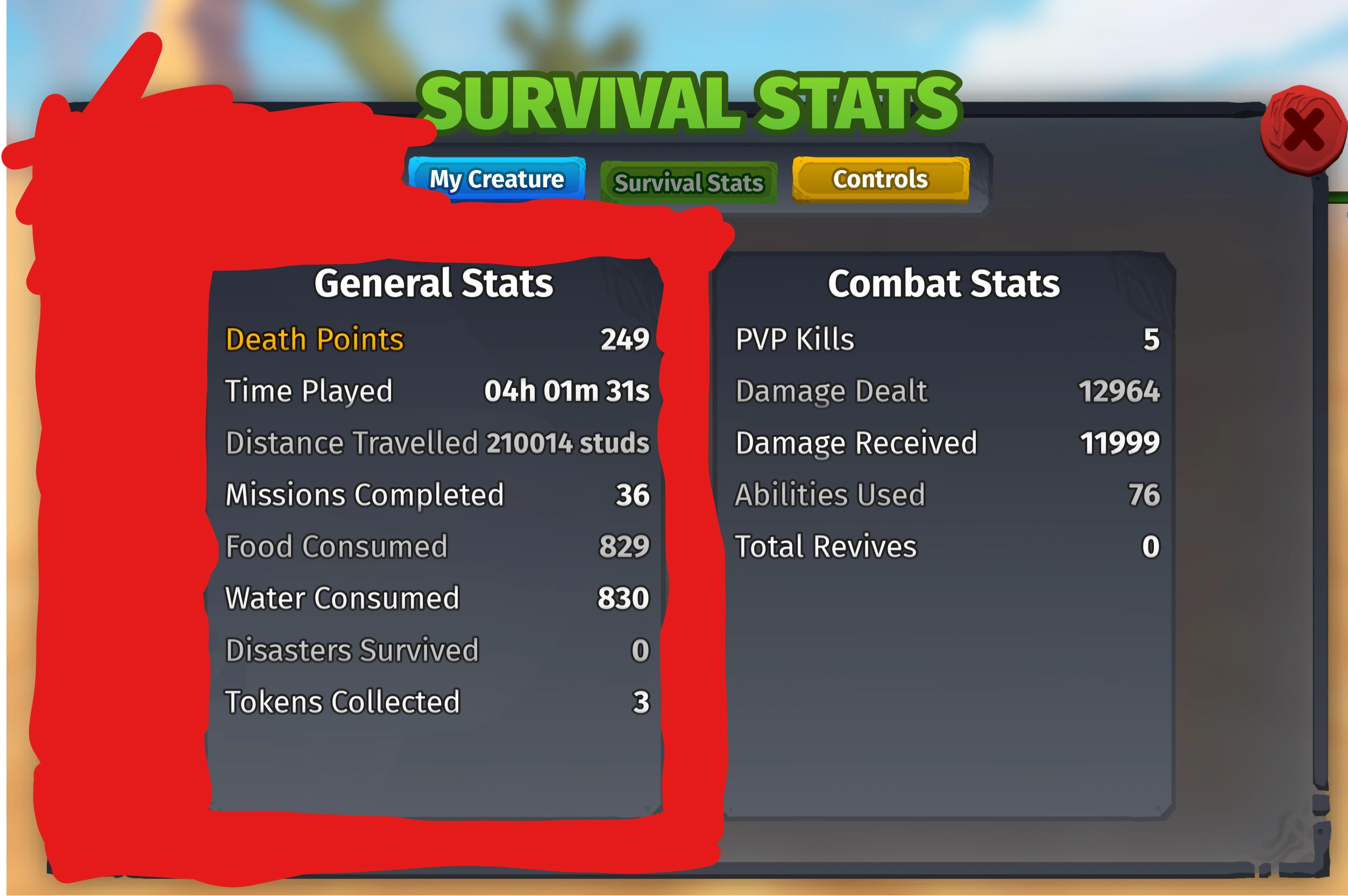 [guessed in two tries WOW] guess the creature based on my survival ...