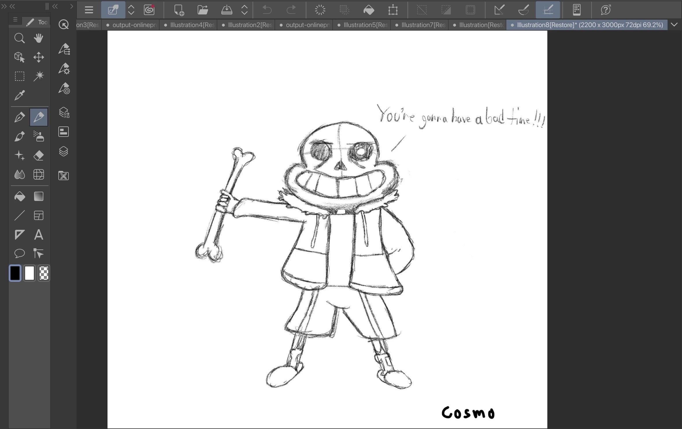 Sketch of Sans and his big funny bone | Fandom