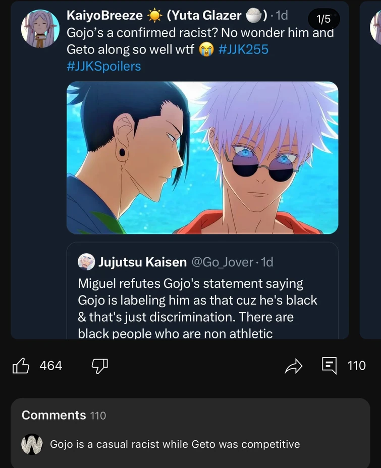So apparently there's racist Gojo agenda now | Fandom