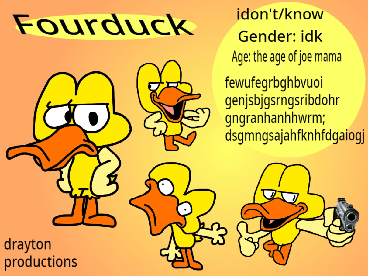 Fourduck character sheet! | Fandom