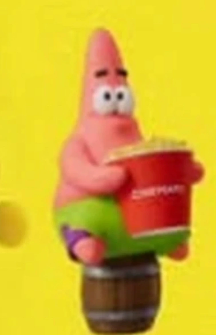 Patrick star with his popcorn bucket | Fandom