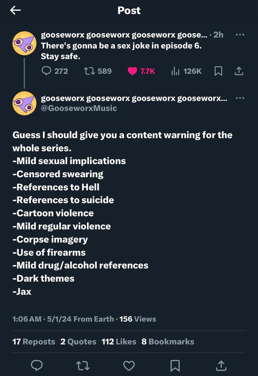 TADC content warning by Gooseworx | Fandom