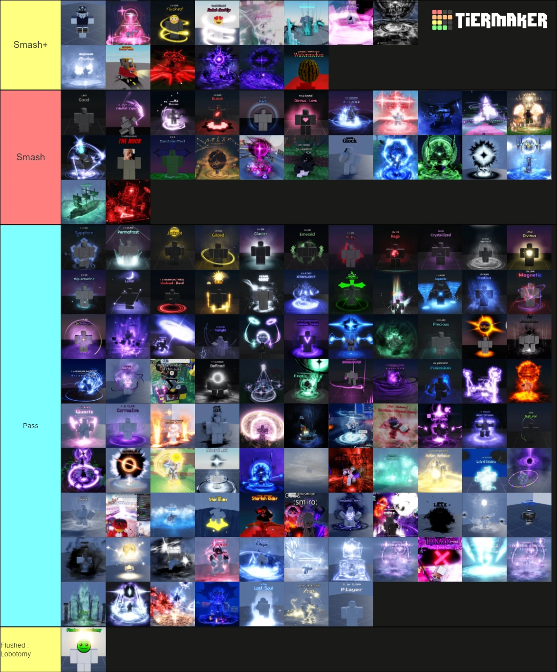 official sols rng auras smash or pass tier list | Fandom