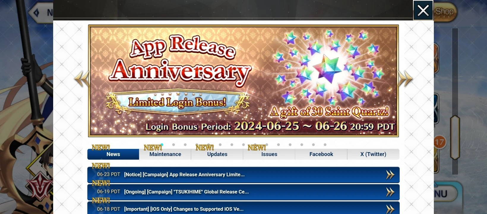 i've been in the game for one year realized the FGO english version ...