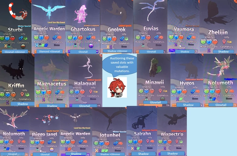Auction rare mutations (diamond/shadow/glowtail) | Fandom
