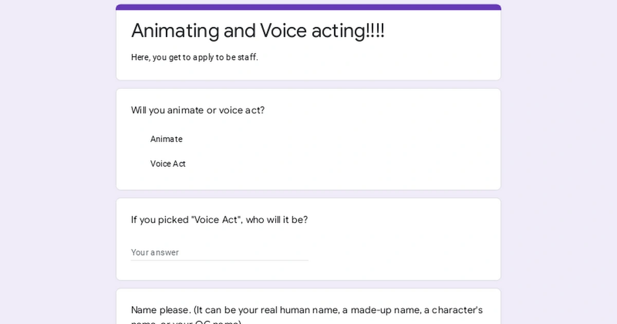 If you fill out this Google form: | Fandom