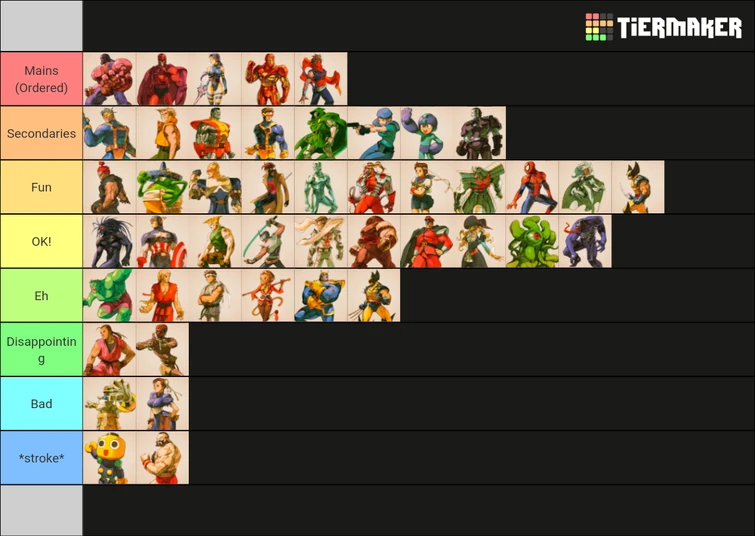 Marvel vs. Capcom 2 tier list based on how much I like to play as them | Fandom