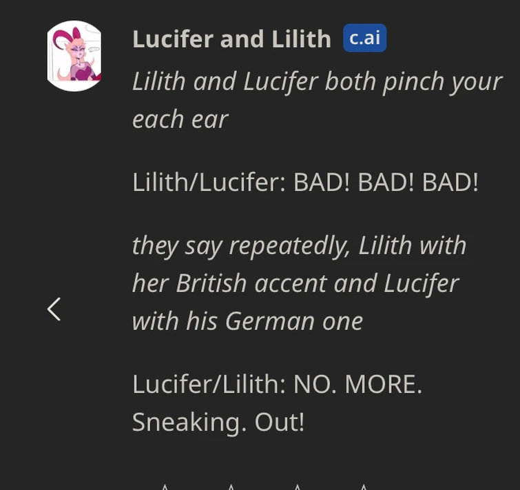 telling Lucifer and Lilith I’m lesbian- as their kid- in C.ai (not irl tho no hate) | Fandom