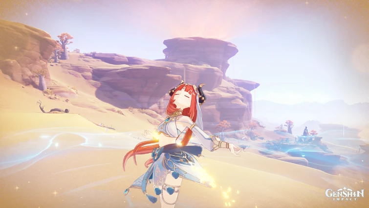 nilou sunbathing but she's dipping her feet in | Fandom