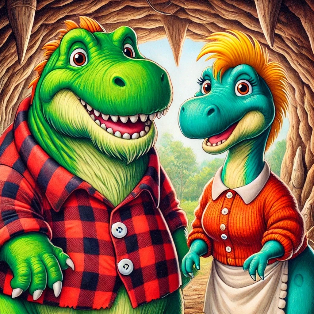 EARL + FRAN SINCLAIR FROM JIM HENSON'S DINOSAURS (DALL-E3 ART) | Fandom