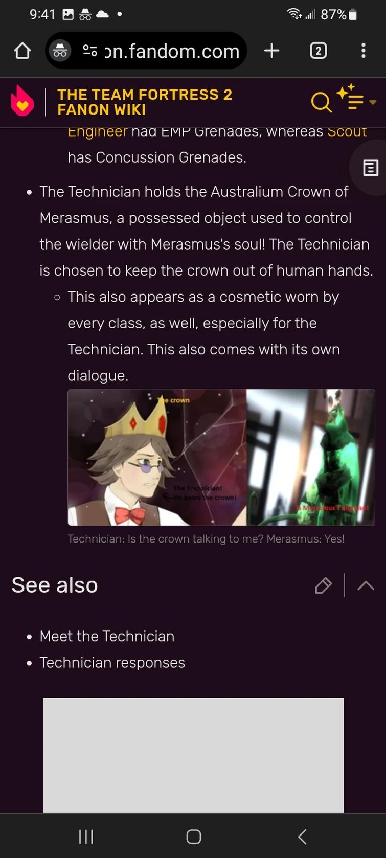 This fan-made TF2 character page contains stolen Simon fanart | Fandom