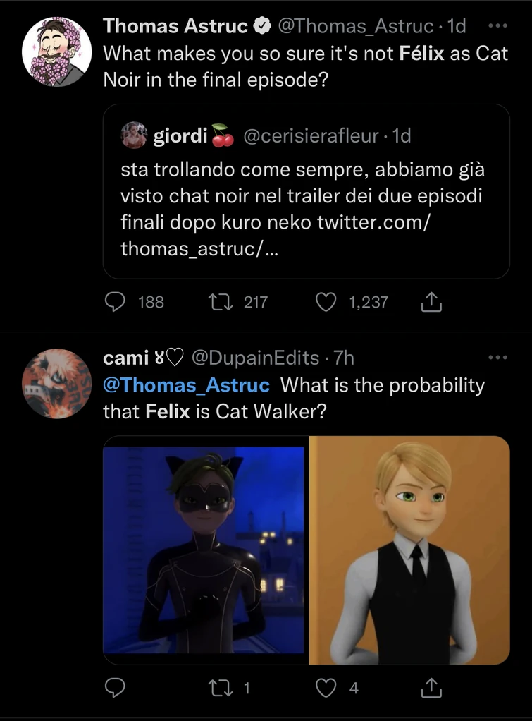 This is so confusing is it Felix or Adrien who’s Cat walker? | Fandom