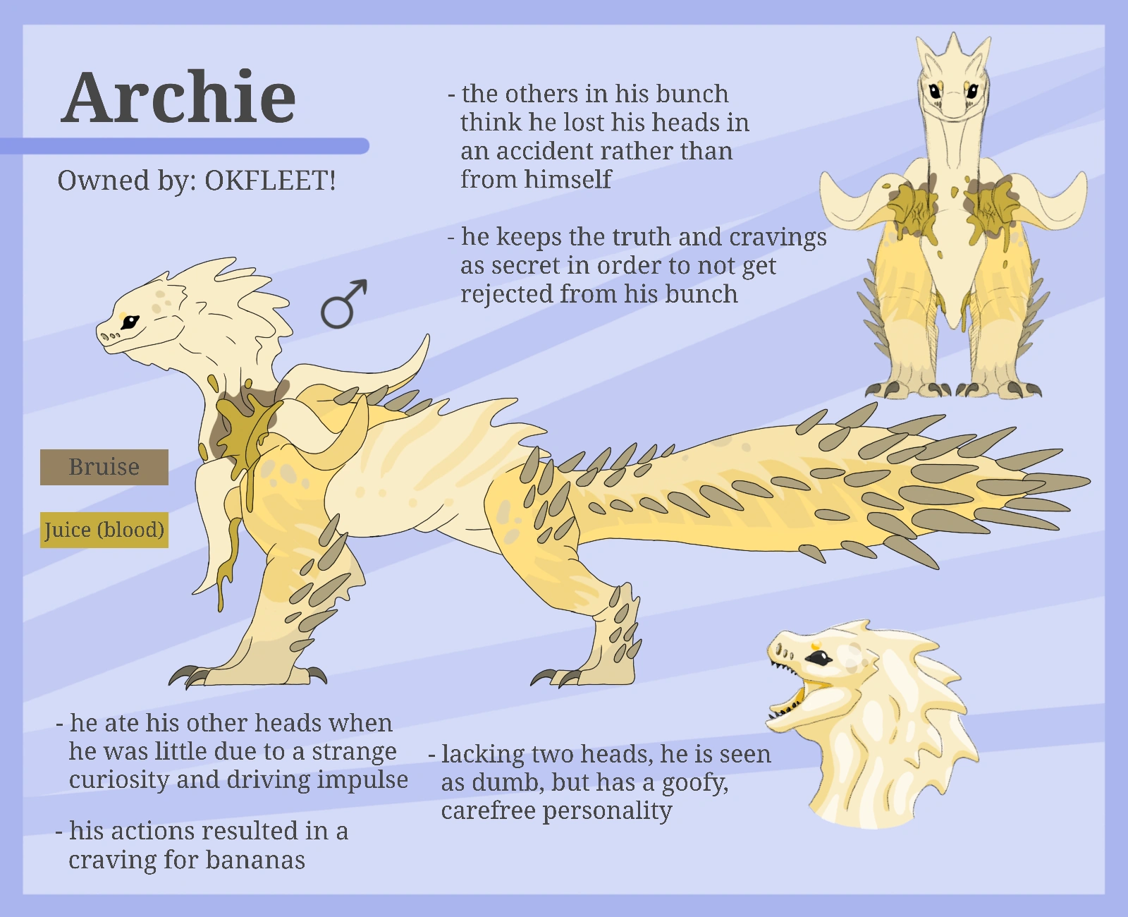 Archie, the banana gone bananas (finished reference sheet) | Fandom