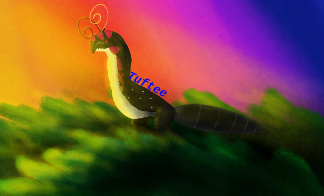 "a newborn momola stares at the sunrise, admiring it.." (momola art :DD ...