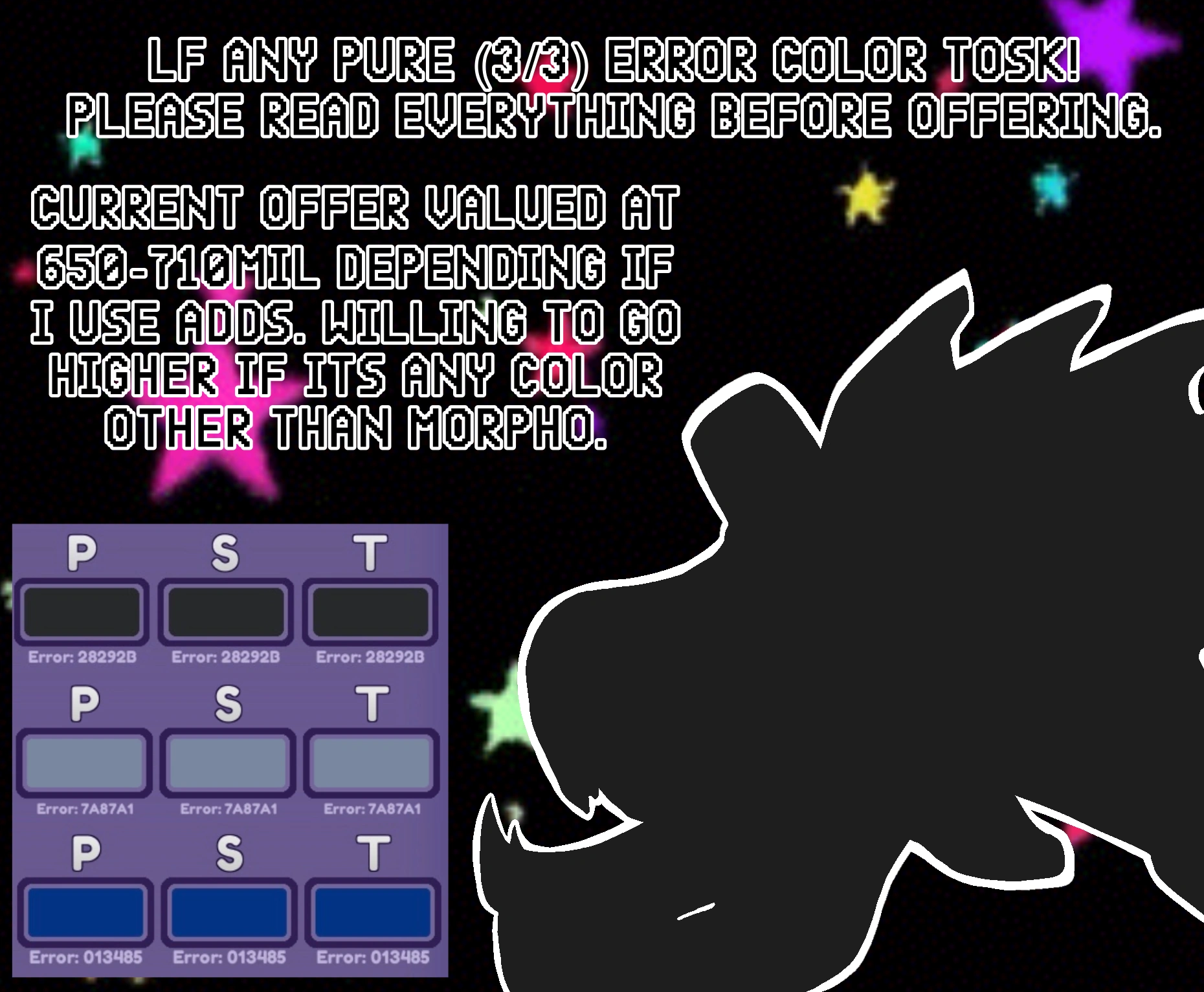 LF ANY PURE (3/3) ERROR COLOR TOSK! | Fandom
