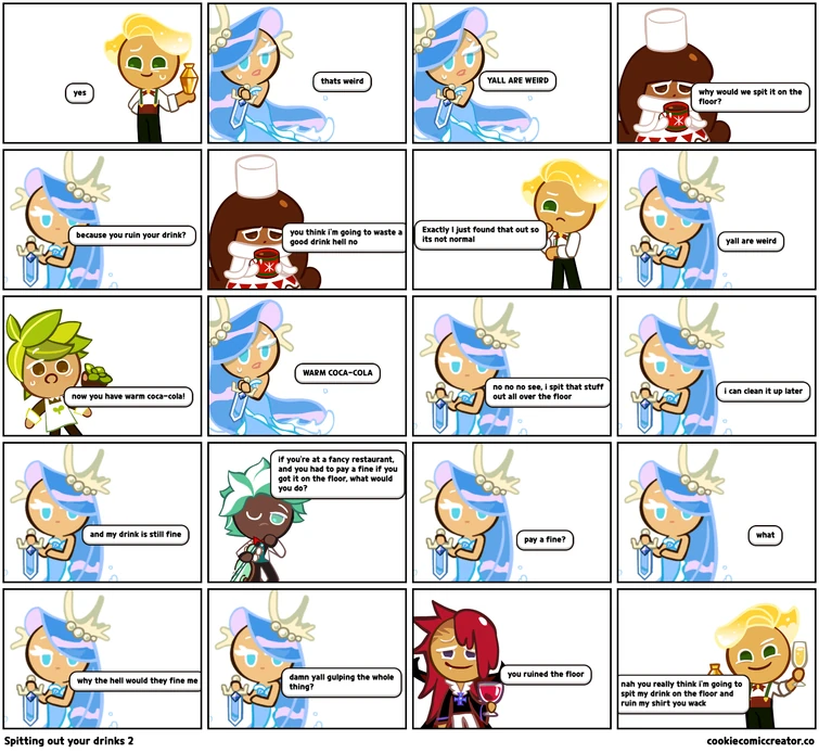 Spitting out your drinks. (this comic took me 5 comics to make dear god ...