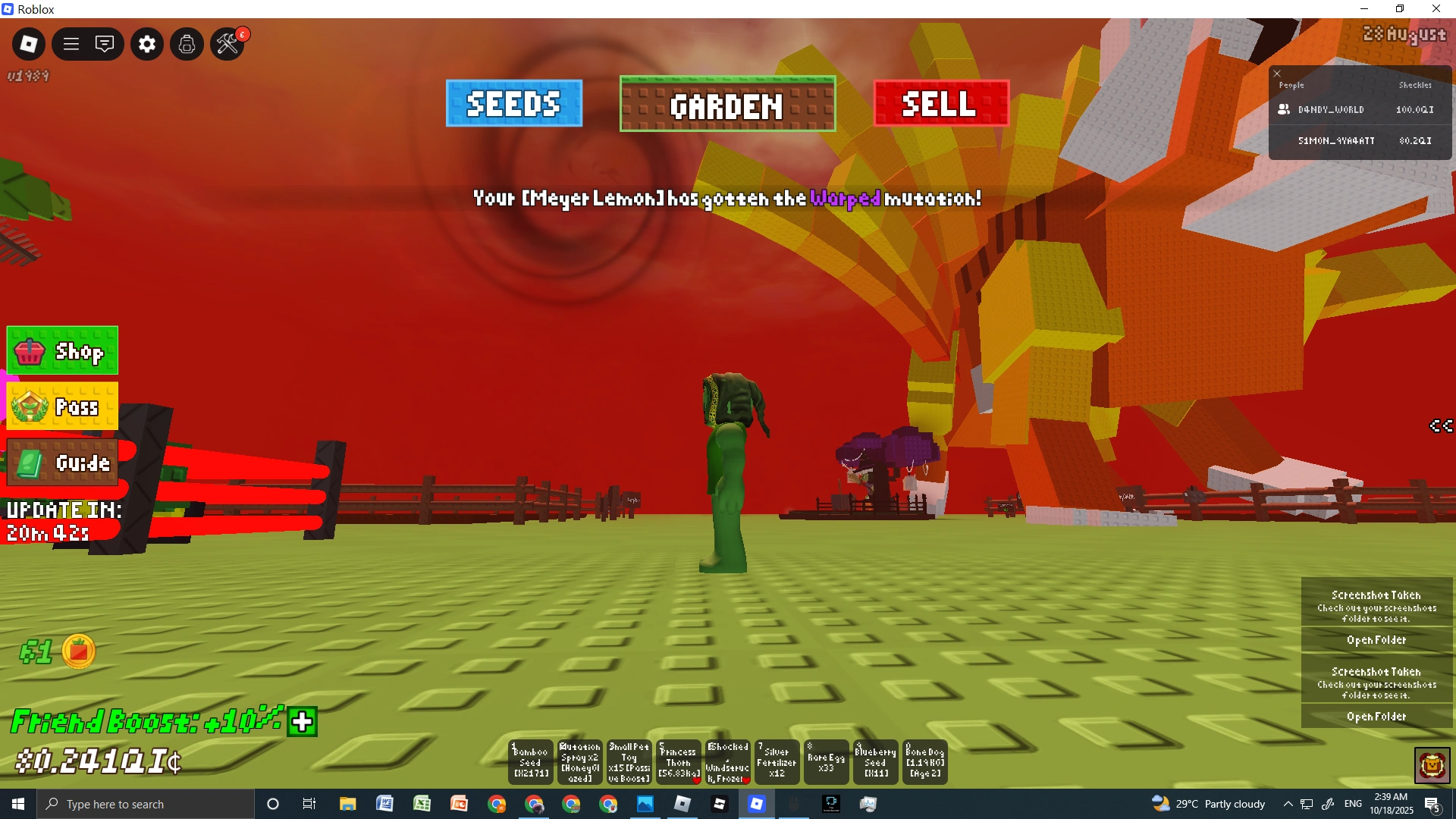 just finished playing sab admin abuse and there was a brainrot stampede ...