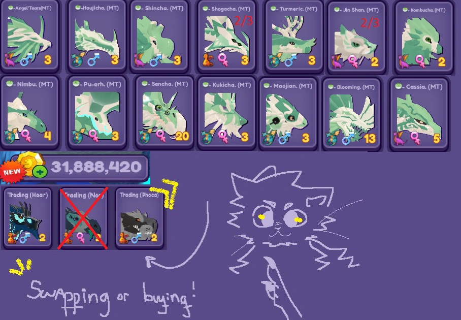 Looking to buy Default Dragons that I need! Or swapping my Defaults or ...