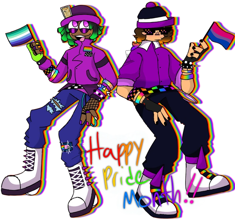 bambistep and banzack doodle for pride month! (a bit bright) | Fandom