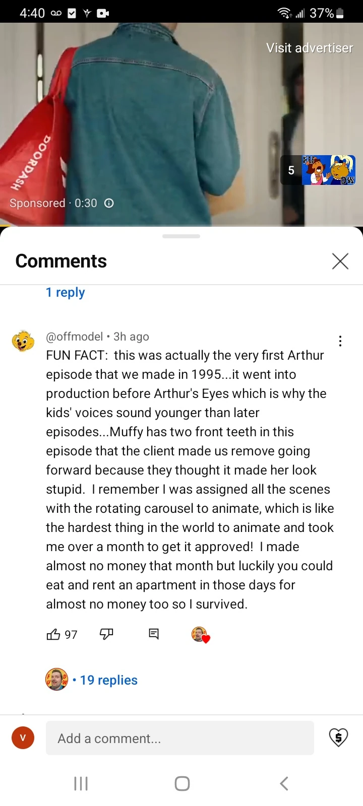 Guys I found out what the ORIGINAL FIRST produced Arthur episode is ...