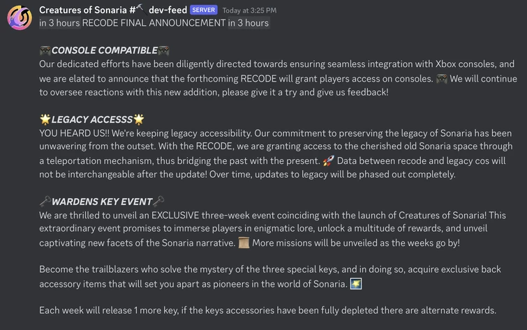 Warden key event + legacy CoS access! | Fandom