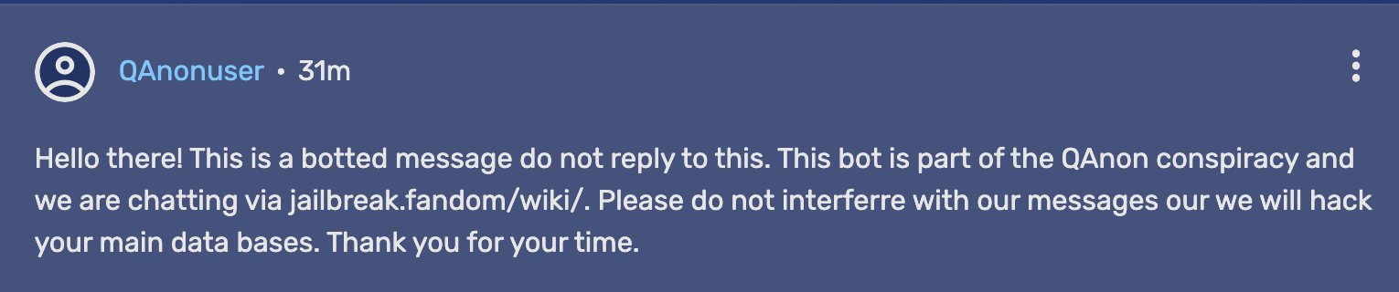 Some idiot claiming they will hack the database | Fandom