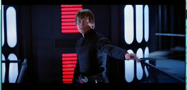 Did Luke leave his green lightsaber on the Death Star when it was ...