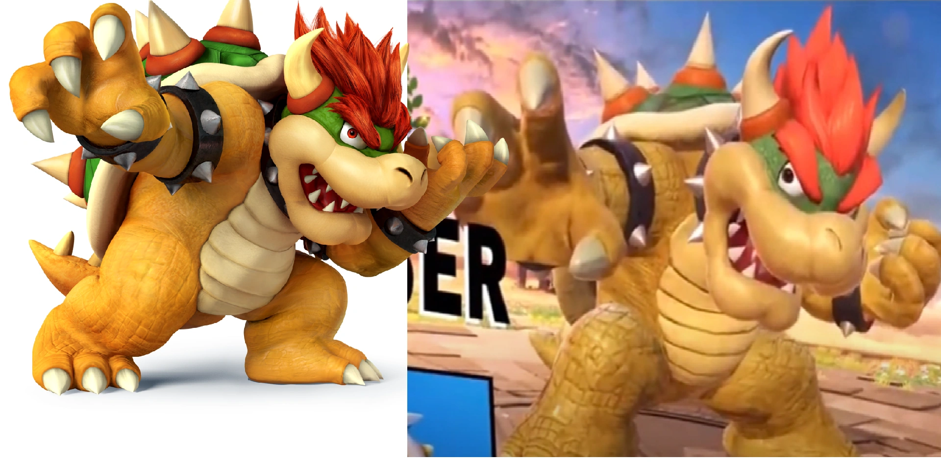 This is COMPLETELY random, But don't these 2 Bowser poses look similar ...